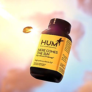 HUM Here Comes The Sun - Immune Support Supplement with Vitamin D to Support a Healthy Immune System & Calcium Absorption - Vegan Vitamin D3 to Support Radiant Skin, Mood + Bone Health (30 Softgels)