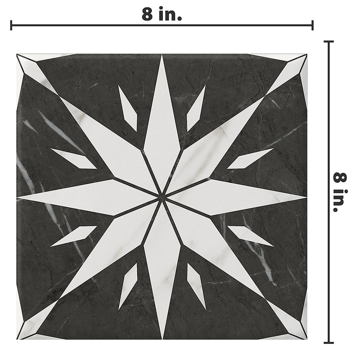 Merola Tile Ursino Star Carrara 7-7/8" x 7-7/8" Porcelain Floor and Wall Tile