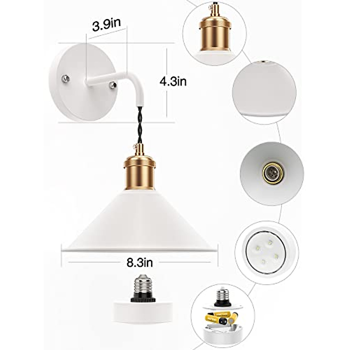 Battery Operated Wall Sconce, Wireless Wall Lights Set of 2, 13 RGB Colors Dimmable Battery Powered Wall Lamp with Remote, Memory Function, Timer for Bedroom, Living Room