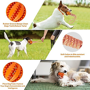 Generic Puppy Toys Interactive Dog and cat Toys Balls for Small Medium Dogs Chew Teething Teeth Cleaning Treat Dispensing (1pack) Durable Rubber Ball Dog Rope Toy for Tug of War Playing (Red)