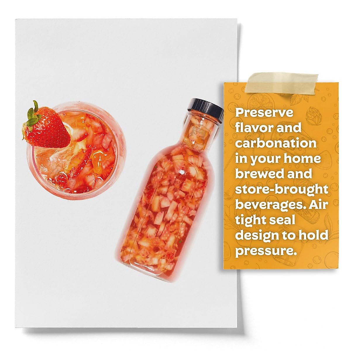 Kombucha Airtight Re-usable Secondary Fermentation Lids 8pk | Fits most store-bought Kombucha Bottles & Most Growlers | 38mm polyseal cap | Rust free