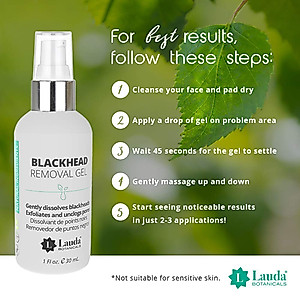 Blackhead Remover Cleanser with Salicylic Acid, Deep Pore Facial Cleanser, Blackhead Eliminator and Dissolving Gel, 1 Ounce by LAUDA BOTANICALS