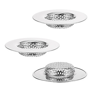 3 Pcs Sink Strainer Shower Drain Hair Catchers Bathtub Lavatory Sink Drain Strainer Stainless Steel Drain Filter Bathroom Sink Strainer Basket Fit Hole Size from 1.75" to 2.95"