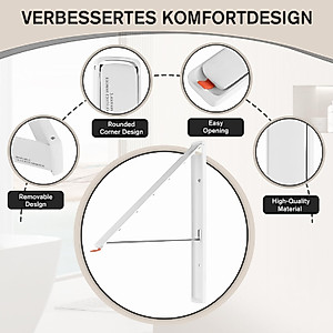 GOHOLE Wall-Mounted Clothes Drying Rack - Retractable & Foldable Hanger for Laundry Room Organization and Storage (2 Pice, White)