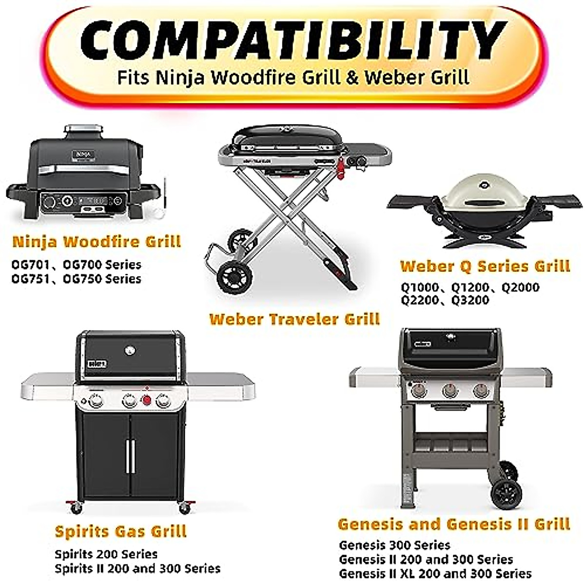 TOHONFOO 20 Pack Drip Pan Liners for Ninja OG701 Woodfire Outdoor Grill & Smoker - Compatible with Weber Genesis - Spirit - Q Series - Disposable Aluminum Foil Grease Tray Liners