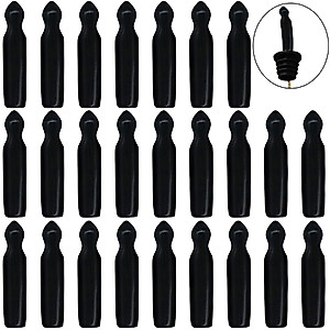 25 Pack Spot Caps Pourer Covers, Liquor Caps Bottle Spout Dust Protection for Liquor Bottles, Black