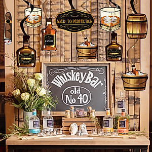WEEPA 21 Pcs Whiskey Birthday Party Decorations for Men Aged to Perfection Party Supplies Whiskey Party Hanging Swirls Beer Themed Party Decorations for 30th 40th 50th Birthday Decorations