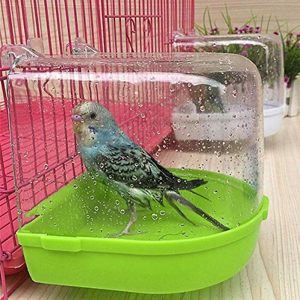 iplusmile Parakeet Cage Parakeet Cage Parrot Bath Box Bird Cage Bath Accessories Hanging Bathing Tub for Parakeet Pet Cockatiel Canary Cockatoos Conure Lovebird Supplies Parakeet Toys Parakeet Toys
