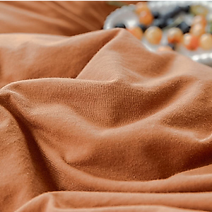 DONEUS Jersey Knit Pillowcases Burnt Orange Pillowcases King Size Pillow Case Set of 2, Ultra Soft and Breathable Envelope Closure Pillowcase, 20x36 inches