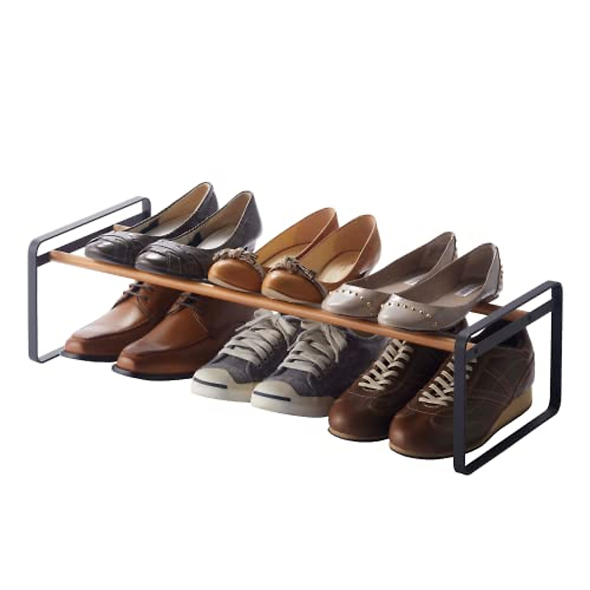 Yamazaki Stackable Home Steel | Shoe Rack, One Size, Black