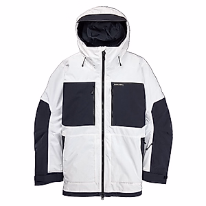 Burton Mens' Frostner 2L Snow Jacket (US, Alpha, Medium, Regular, Regular, Stout White/True Black)
