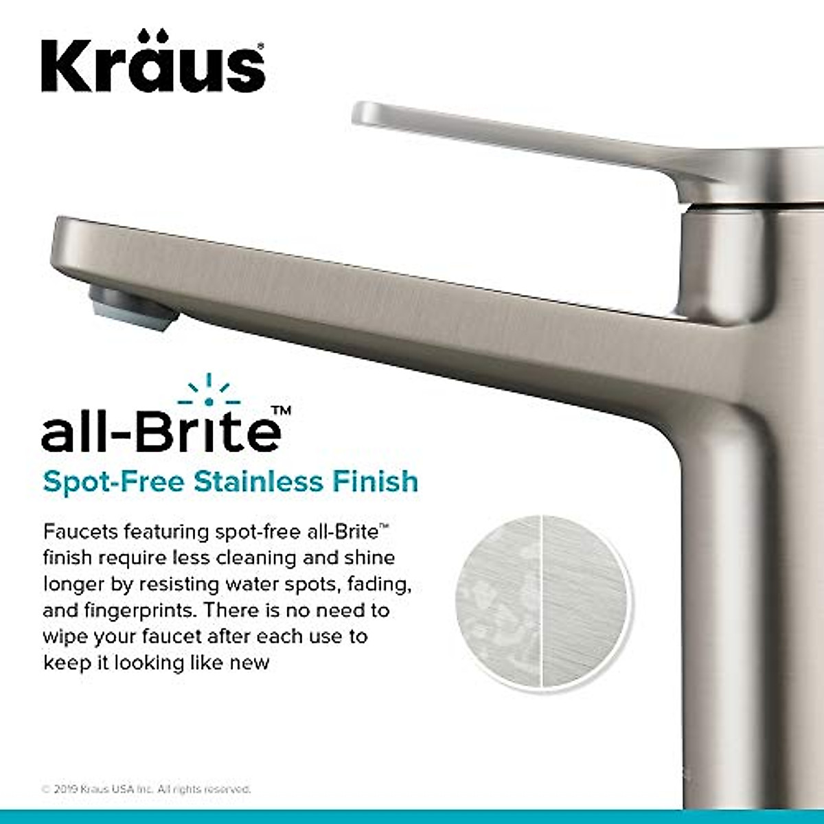 KRAUS Indy Single Handle Basin Bathroom Faucet in Spot Free Stainless Steel, KBF-1401SFS