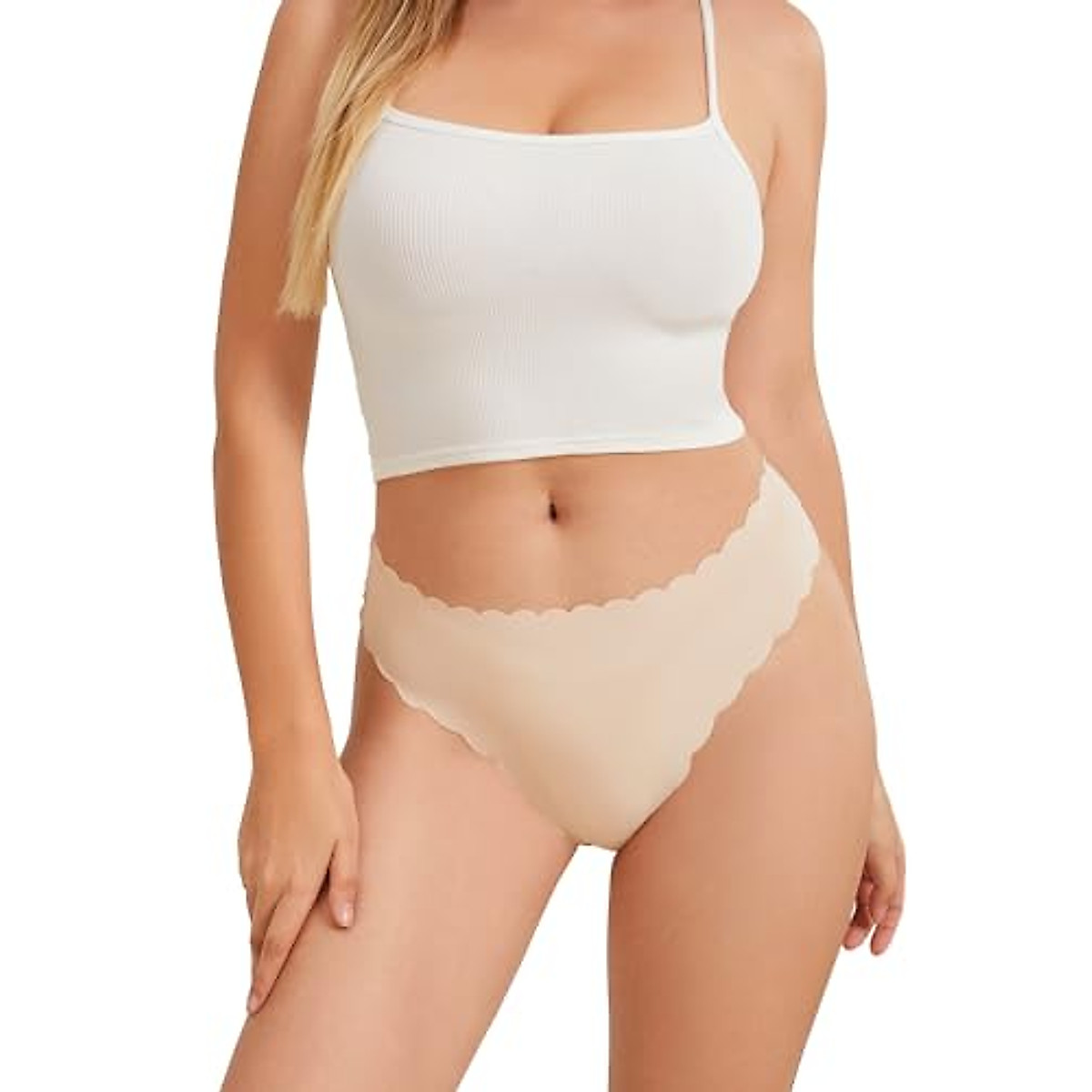 Fyndoria Thongs for Women 6 Pack, Seamless Thong Underwear for Womens No Show, Stretch Comfort Breathable Low Rise Sexy Panties X-Small