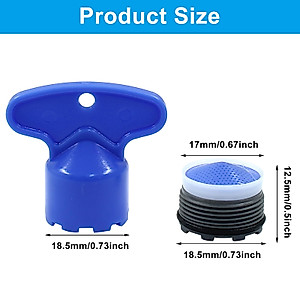 Moicstiy Faucet Aerator M18.5, 6 Pcs with 2 Wrenches, ABS Plastic, Polished Finish