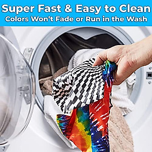 Easy Apply, Reusable Book Covers 6 Pk. Best Standard 8x10 Textbook Jacket for Back to School. Stretchy to Fit Most Medium Hardcover Books. Perfect Fun, Washable Design for Girls, Boys, Kids or Teens