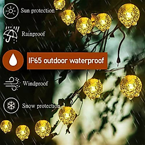 Sunlisky Solar String Lights Outdoor Waterproof 50LED 24.6FT Crystal Globe Light with 8 Lighting Modes,Solar Powered Patio Lights for Yard Garden Fence Porch Balcony Party Decoration (Warm White)