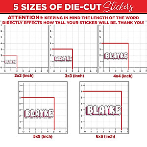 Custom Name Sticker Personalized Customize Name Colors Stickers Cute Die-Cut Waterproof Vinyl Sticker for Laptop Water Bottle Phone Case Cars Decor Decal Stuff Gifts for Her Him Boy Girl Adults Kid