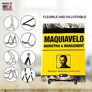 Made in USA 12-Pack Sturdy & Durable Adjustable Metal Easels to Display Books, Frames, Comics, Plates & More - Unique on The Market