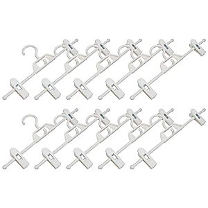 DOITOOL 10PCS Plastic Pants Hangers with Clips Space Saving Hanger for Clothes, Sturdy Skirt Hangers with Adjustable Clip, Closet Clip Hangers for Pant, Jeans, Skirts, Slacks (White)