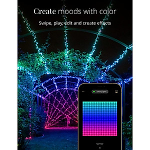 Twinkly App-Controlled 26.2ft Smart String LED Lights with 100 RGB LEDs - WiFi & Bluetooth Connectivity, Sync with Music, Indoor/Outdoor Use (IP44), Compatible with Google Assistant & Amazon Alexa