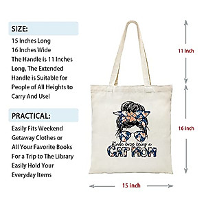 ZHANTUONE Kinda Busy Being a Cat Mom Canvas Tote Bag，Best Cat Mom Ever，Gifts for Cat Lovers for Women，Cat Mom Gifts for Women，Gift for Cat Mom，Funny Cat Mom Canvas Tote Bag，Cat Lover Gifts