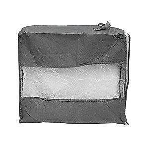 BESTOMZ Blanket Bag with Zipper and Handles Large Storage Bag for Comforters Clothes Grey 44x30x48cm (Zipper Color Random)