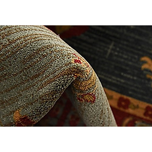 Unique Loom Fars Collection Modern Medallion Tribal Design with Natural Hues Area Rug, 9 ft x 12 ft, Light Blue/Navy Blue