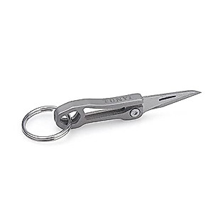 TUNYI Mini Folding Pocket Knife, EDC Tiny Package Knife, 1" Stainless Steel Blade with Titanium Alloy Handle, Ultra Compact and Lightweight