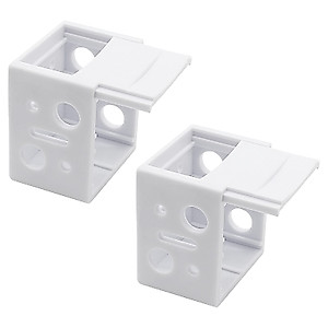 Waziaqoc 2PCS Plastic Blind Brackets, 1 Inch White Low Profile Box Mounting Bracket for Window Blinds Window Blinds Headrail Bracket