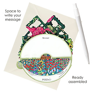 SANTORO Pirouette, 3D Pop Up Greeting Card - 'Secret Garden' - Birthday Card, Anniversary Card, Get Well Gift, Thank You Card, Centerpieces, Decoration, Corporate Gifts, Employee Appreciation