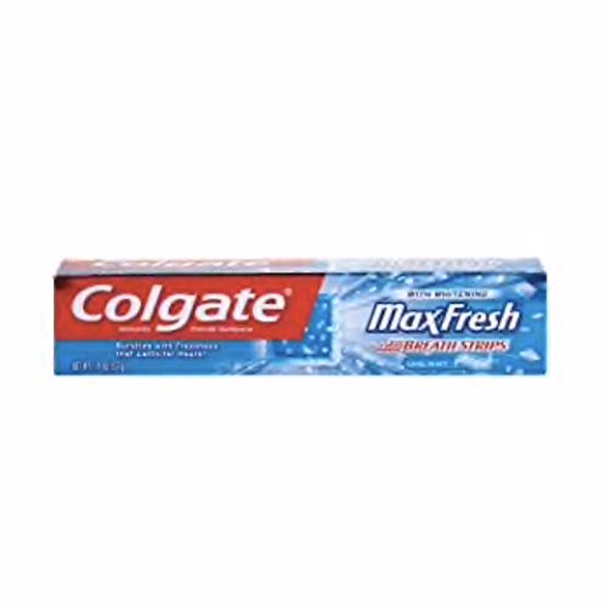 Colgate Max Fresh Travel Size Toothpaste with Mini Breath Strips, Cool Mint - 1.9 Ounce