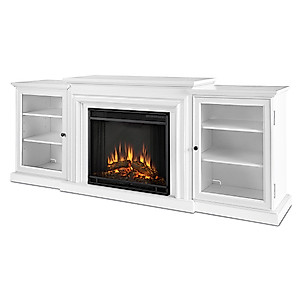 Real Flame Frederick Medial Electric Media Fireplace, Large, White