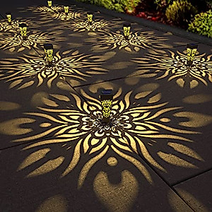 twinkya 8 Pack Small Solar Garden Lights Outdoor Waterproof Decorative Solar Pathway Landscape Yard Lights for Patio Path Backyard Walkway Sidewalk Driveway Garden Decor (8 Pack, Black)