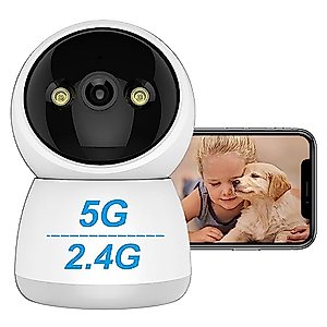 WiFi Camera Indoor Security Camera 2K 5GHz & 2.4GHz 360°Wireless WiFi Cameras for Baby/Elder/Dog/Pet Motion Detection, Audible Alarm, Easy Installation, Compatible with Alexa (1Pcs)