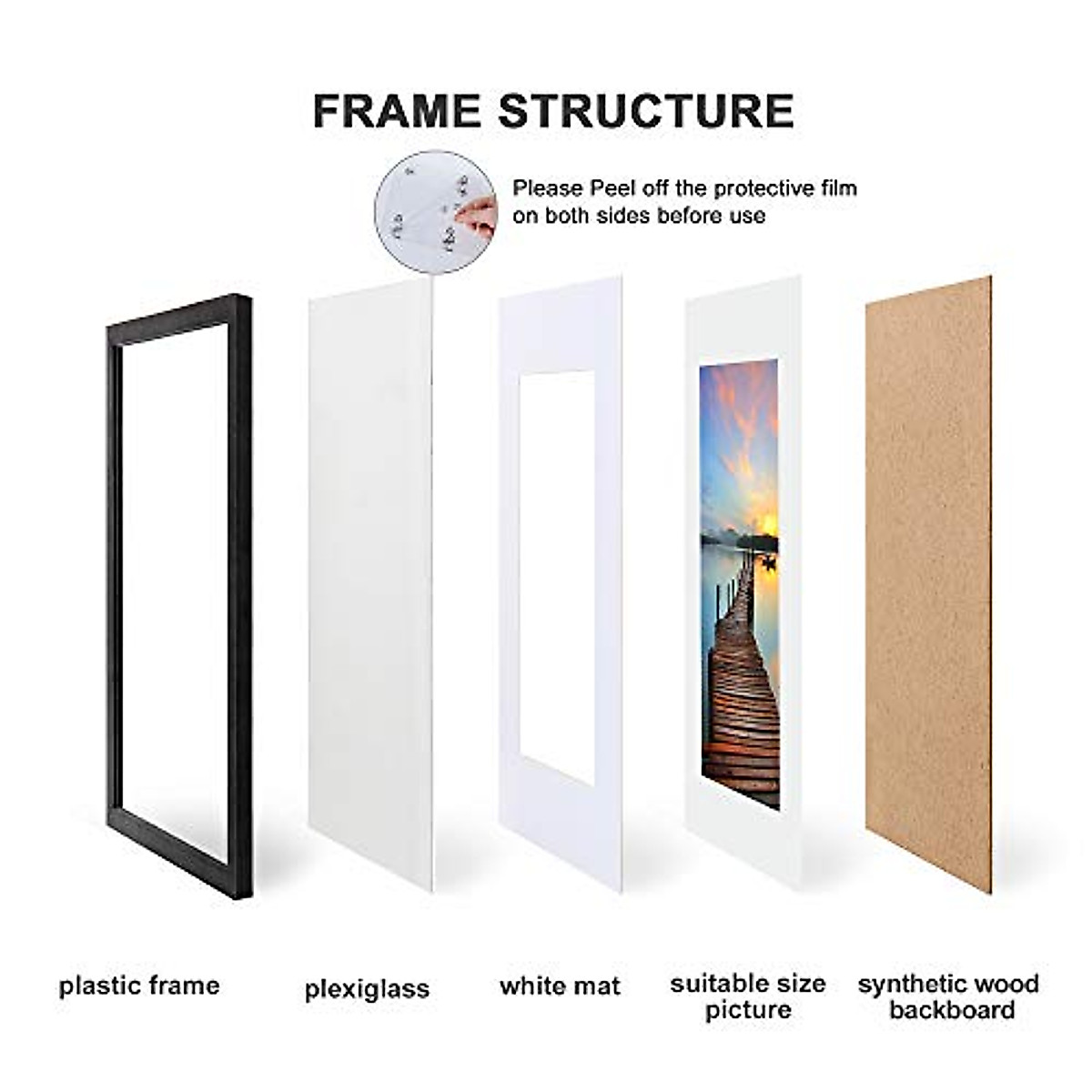Sindcom 16x20 Poster Frame 3 Pack, Picture Frames with Detachable Mat for 11x14 Prints, Horizontal and Vertical Hanging Hooks for Wall Mounting, Charcoal Gray Photo Frame for Gallery Home Décor