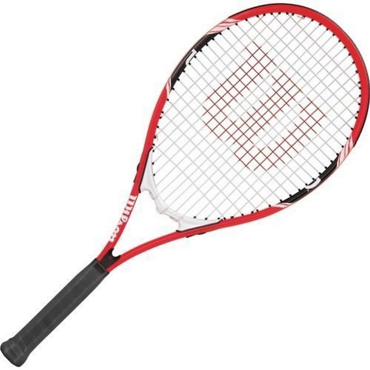 Wilson Federer Adult Recreational Tennis Racket - Grip Size 3 - 4 3/8", Red/White/Black