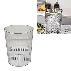 SUNFECILI Clear Trash Can,Space Saving Trash Wastebasket,Transparent Trash Can, Multipurpose Stylish Simple Round Shape Large Capacity Waste Basket for Bathroom Bedroom Kitchen Office