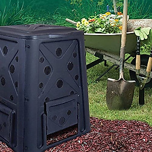 Redmon Since 1883 8000 Compost 65 Gallon bin, Full, Black