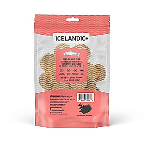 Icelandic+ Fish Chips: Salmon 2.5oz - Dog Treats, for Medium-Large Dogs, Natural 2 Ingredient Air-Dried Crunchy Treats