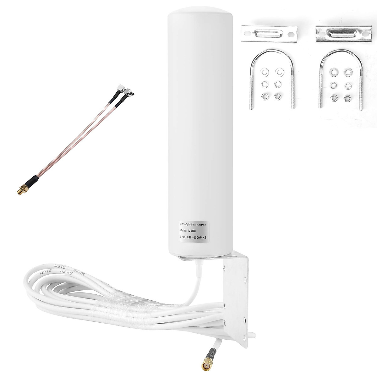 ZDTECH High Gain 10-12dBi Omni Directional Outdoor Pole/Wall Mount Antenna With SMA Male/Dual TS9 3G/4G/LTE/5G for Verizon, AT&T, Sprint Mobile Hotpots Router MiFi Mobile Hotspot Router (698-4000 MHz)