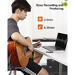 CableCreation 3.5mm to 6.35mm Headphone Adapter 1FT, TRS 6.35 (1/4 inch) Female to 3.5 (1/8 inch) Male Adapter Cable for Amplifier, Guitar, Headphone, Home Theater Devices, Laptop, Phone