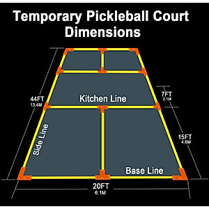 Hoverphenix Pickle Ball Court Marking Kit, Portable Temporary Pickle Ball Lines Come with Gift Box, Tape and Storage Bag for Outdoor or Indoor Court, No Measuring Needed