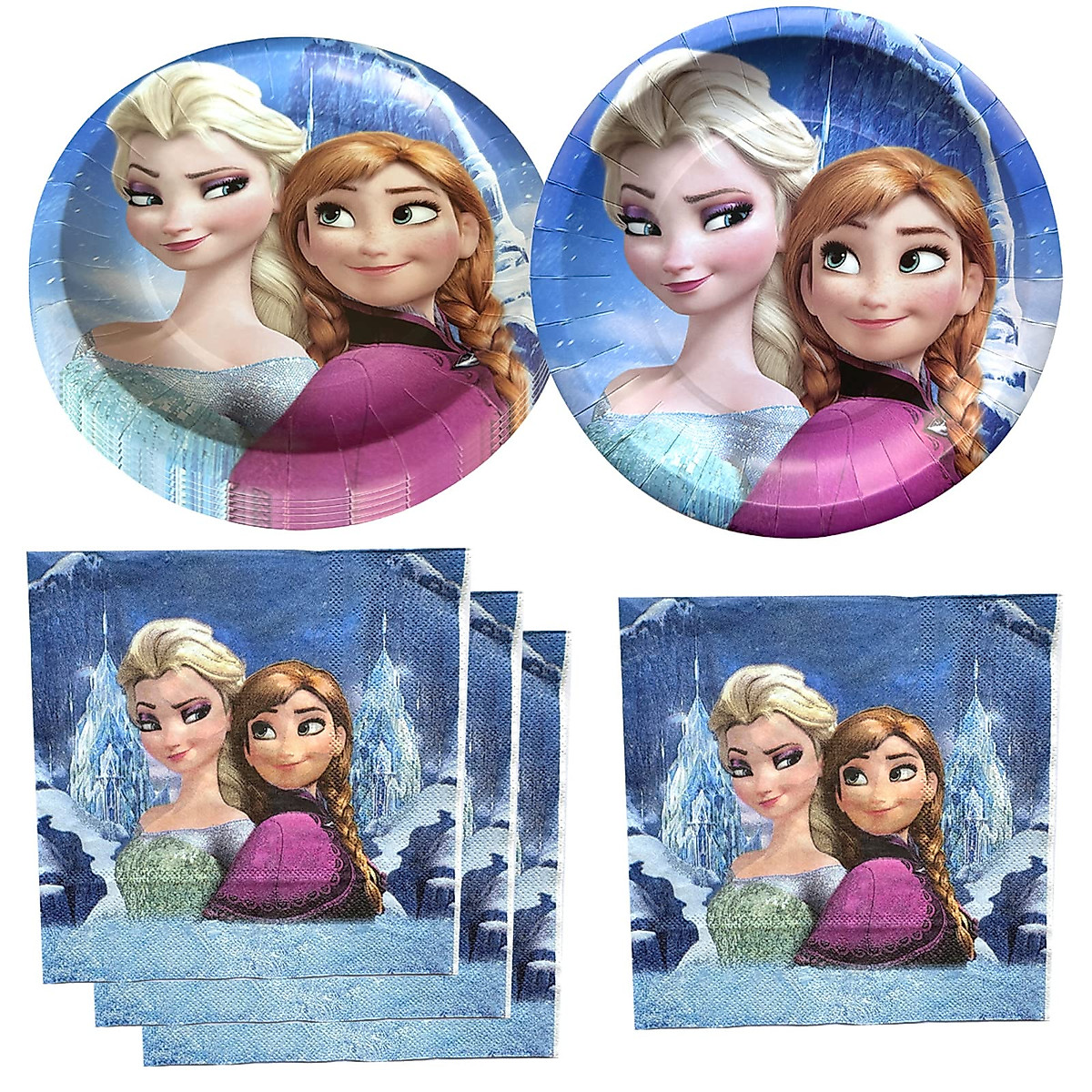 Hysnol Frozen Birthday Party Supplies, include 20 Plates and 20 Napkins, Frozen Birthday Party Decorations