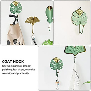 Alipis 2pcs Shaped Novel Wall Rack Mini Metal Design Key Gift Rustic for Coat Idea Art Bags Decorations Palm Multifunctional Keys Mounted Hooks Shape Leaf Hanger Tropical Towel Bathroom