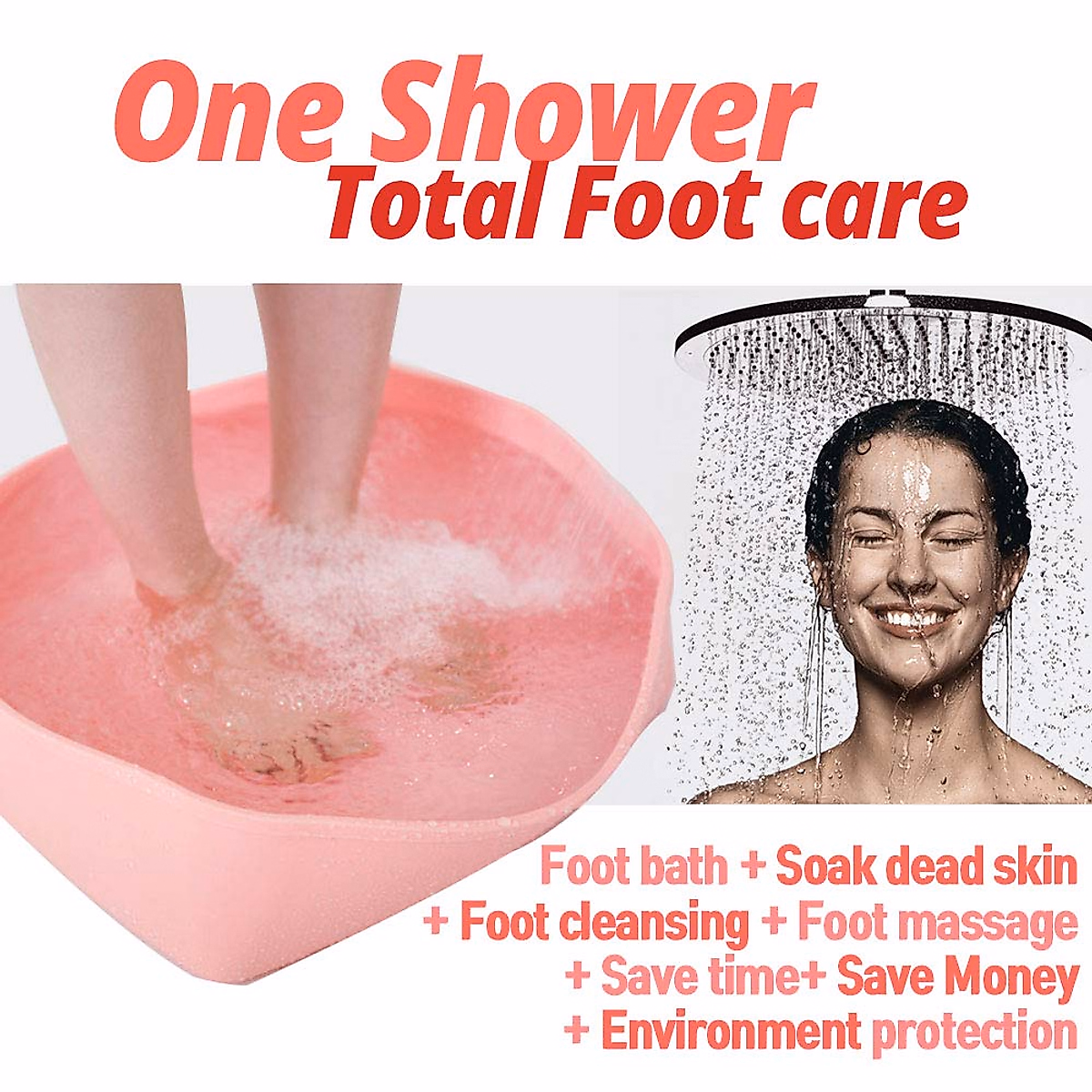 Diaya Showerbath Gray - Silicone shower bath | shower footbath | foldable foot bath | bashin | tub | foot wash soaking massage | feet clean odor | showerfootbath | standing type | hot water savings