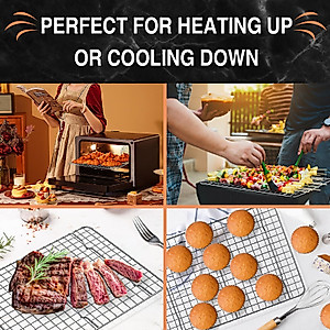 Cooling Rack for Baking 2-Pack, 15 x 10 Inches Baking Rack, Stainless Steel Wire Cookie Rack Fits Jelly Roll Sheet Pan, Oven Safe for Cooking, Roasting, Grilling