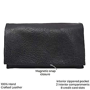 Latico Leathers Eloise Wallet Clutch, Full-Grain Leather, Black