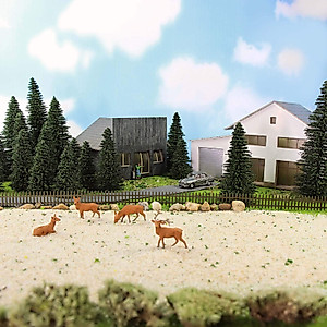 24pcs HO Scale Painted Wild Animals 1:87 PVC Elephant Camel Giraffe Tiger Lion Panda Bear Deer Hippo Rhino Model Railway AN8718