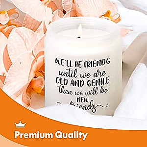 Best Friend, Friendship Gifts for Women - Birthday Gifts for Friends Female, Presents for Women - Going Away Gifts for Friends - Funny Gifts for Friends, BFF Gifts, Lavender Scented Candles(White)