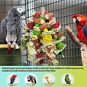 Cokliomc rf-x Parrot Toys, Natural Corn cob Bird chew Toys for Small and Medium-Sized Macaws, African Grey Parrots, Amazon Parrots, Medium-Sized Bird cage Toys